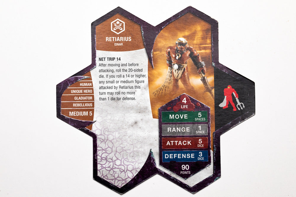 Gladiator Unique Heroes - Crixus Retiarius Spartacus - All Things Heroscape